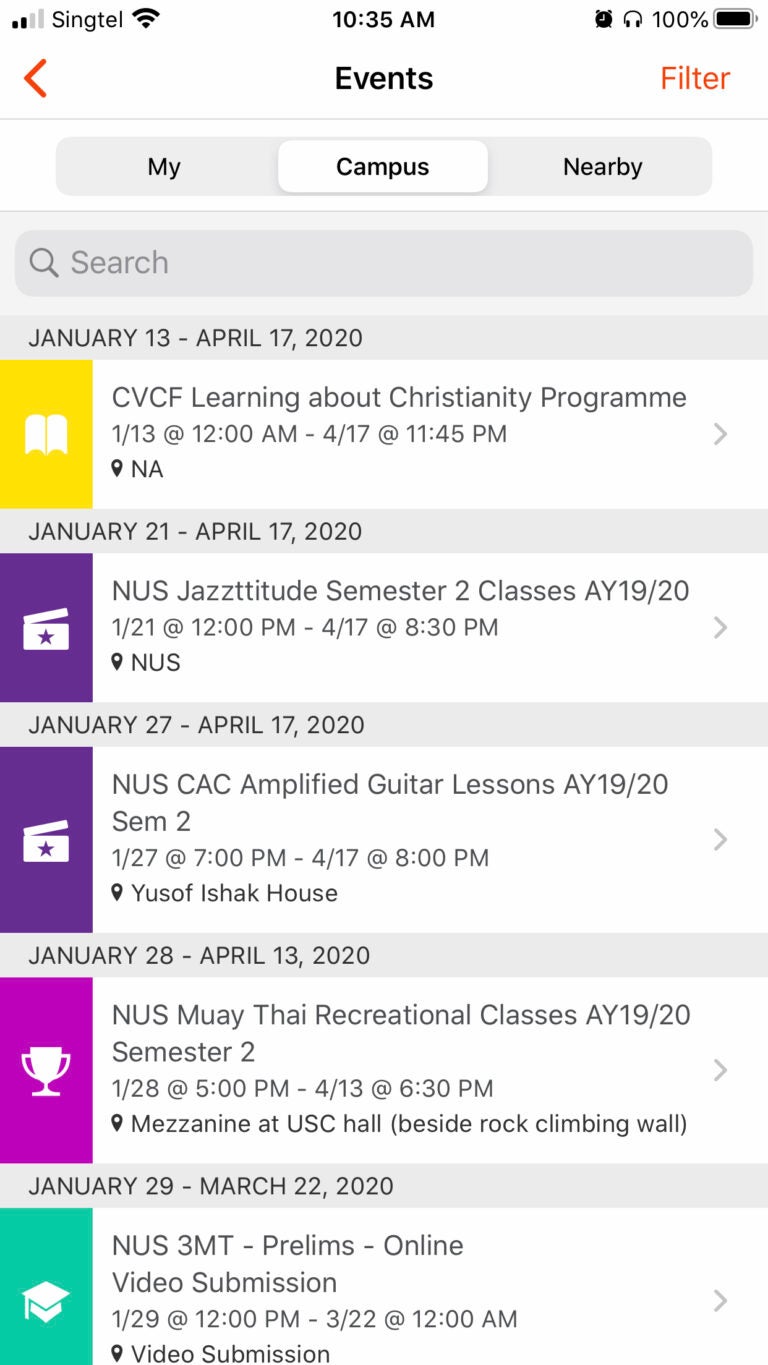 Onsite Event Management - NUS OSA